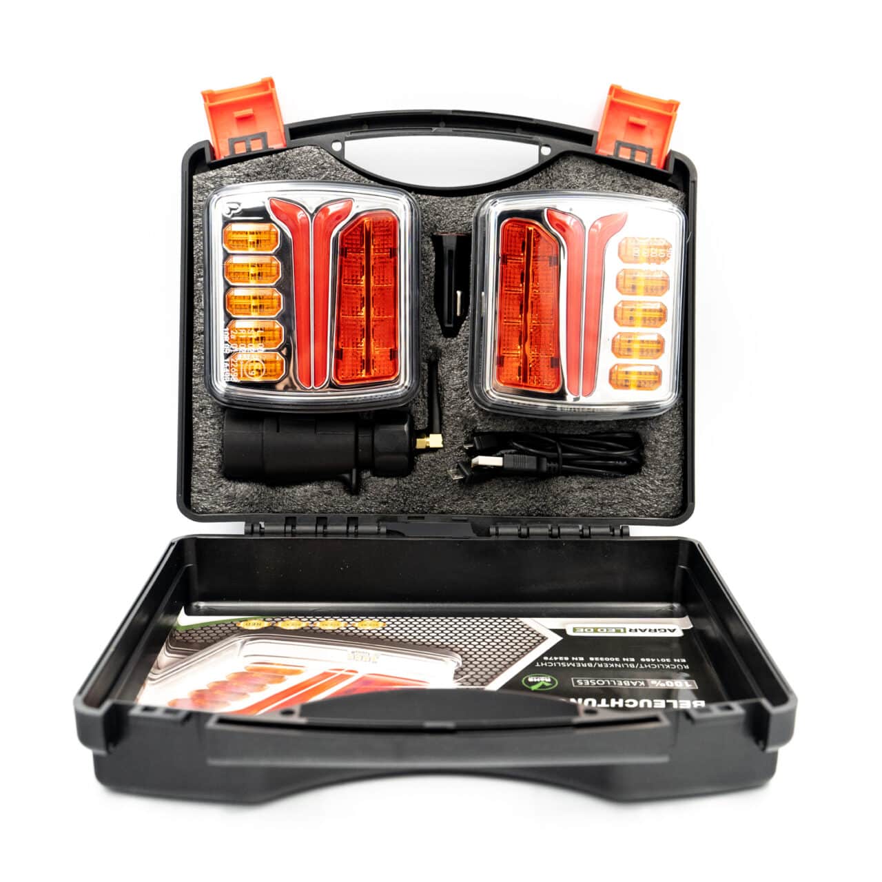 Trådløs LED baglygter med magnet 7 Polet 12 V - Agroled.dk